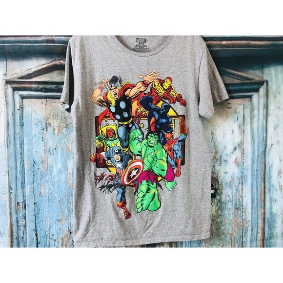 Marvel | Shirts | Marvel Avengers Graphic T Shirt Spiderman Hulk Thor Panther Antman Iron Man M ...